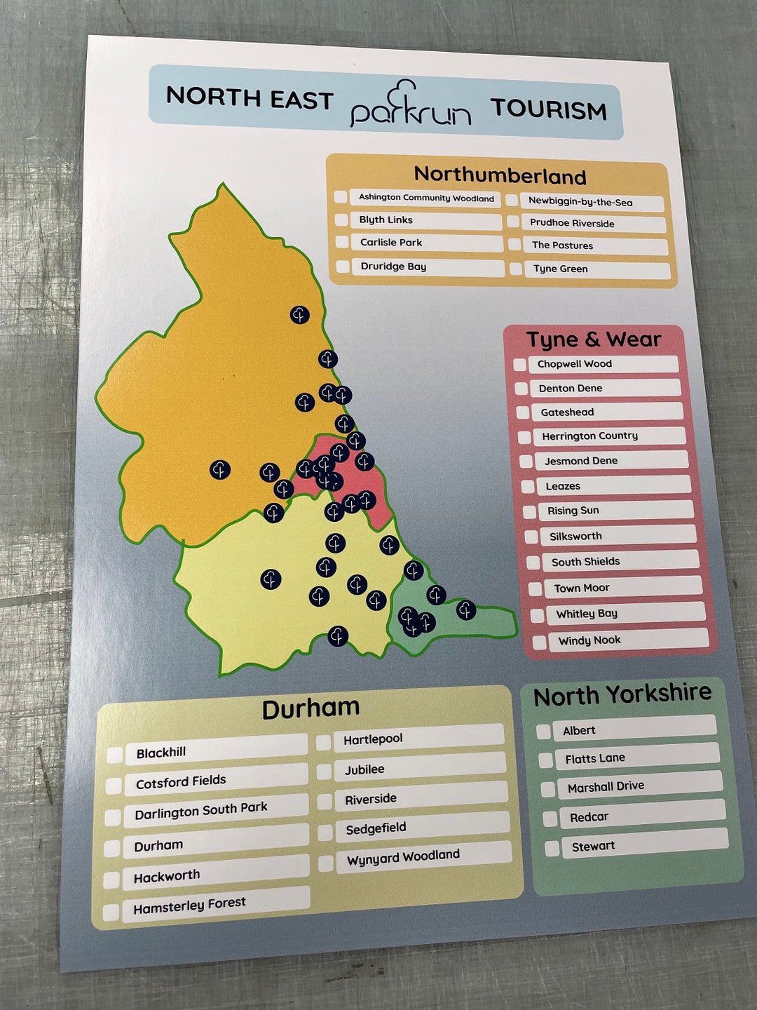 Parkrun Tourist North East Map - Etsy UK