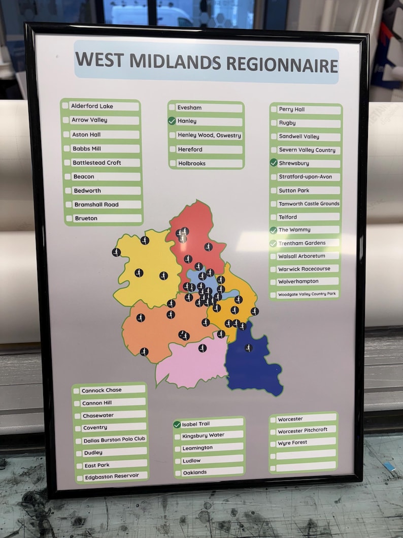 Parkrun Tourist West Midlands Map - Etsy UK