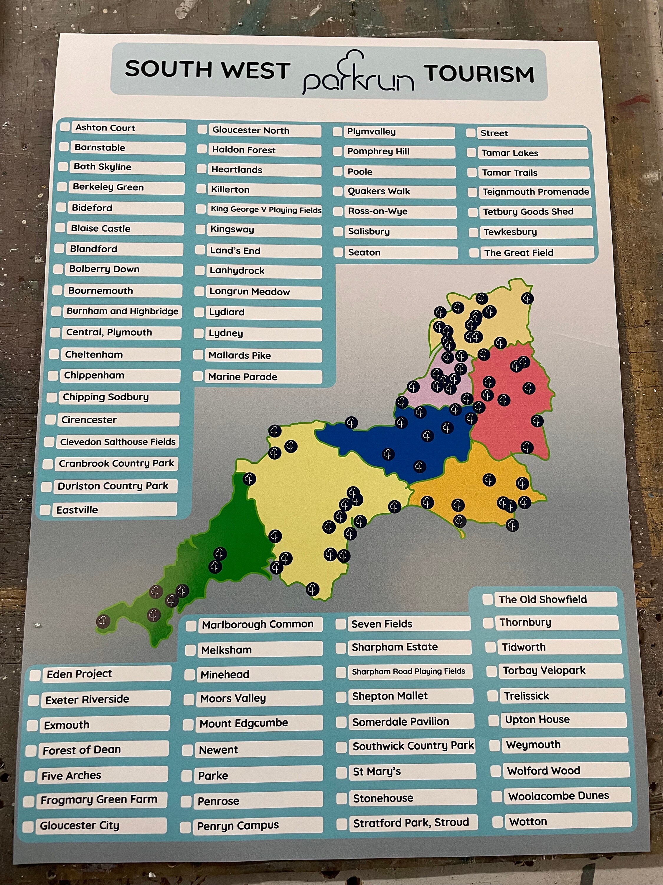 Parkrun Tourist South West Map - Etsy