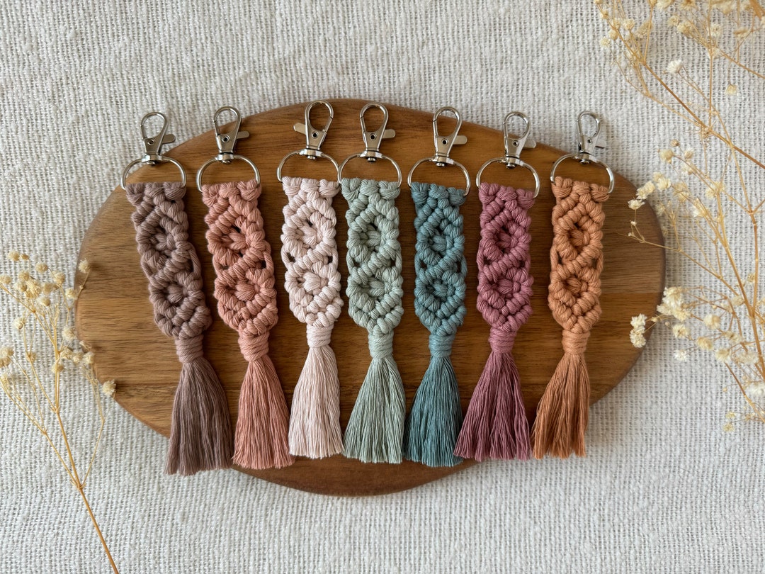 Macrame Keychains Boho Keychains Accessories Handbag Charm Bridesmaid ...