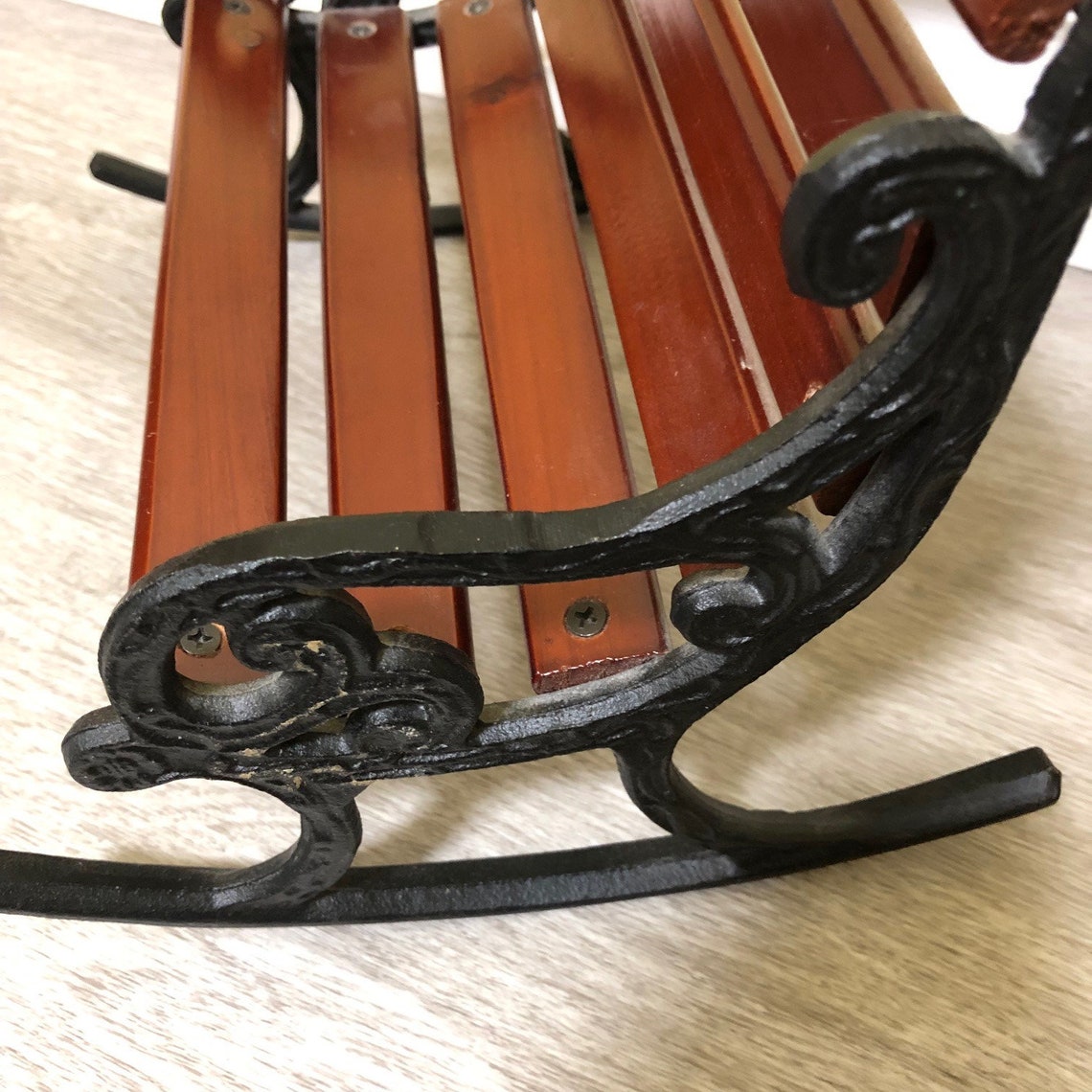 Vintage Miniature Cast Iron Bench Rocker - Etsy Canada