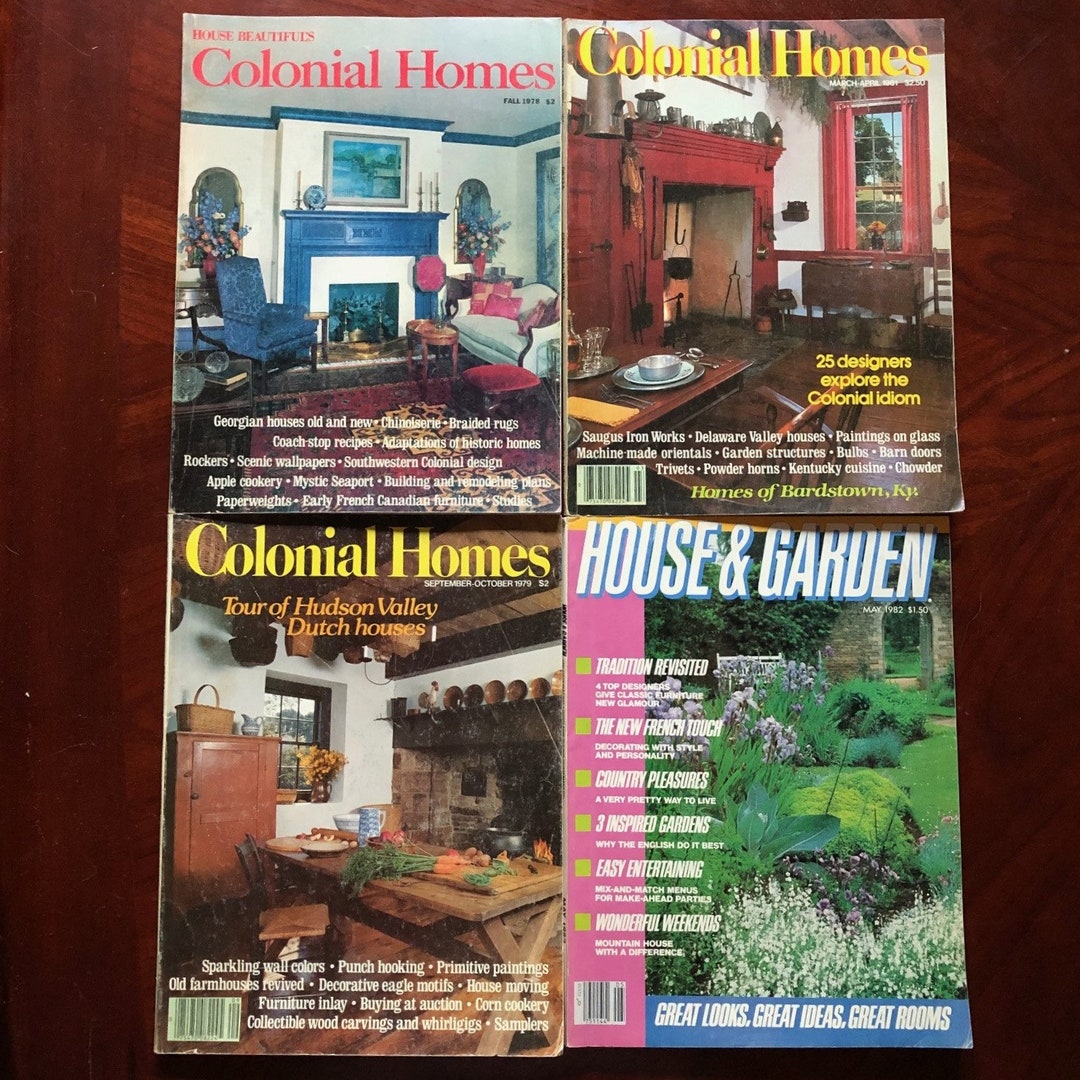 Set of 4 Vintage Colonial Homes and House and Garden Magazines 1978 ...