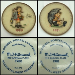 Vintage 1980 and 1981 Hummel Annual Display Plates - Etsy