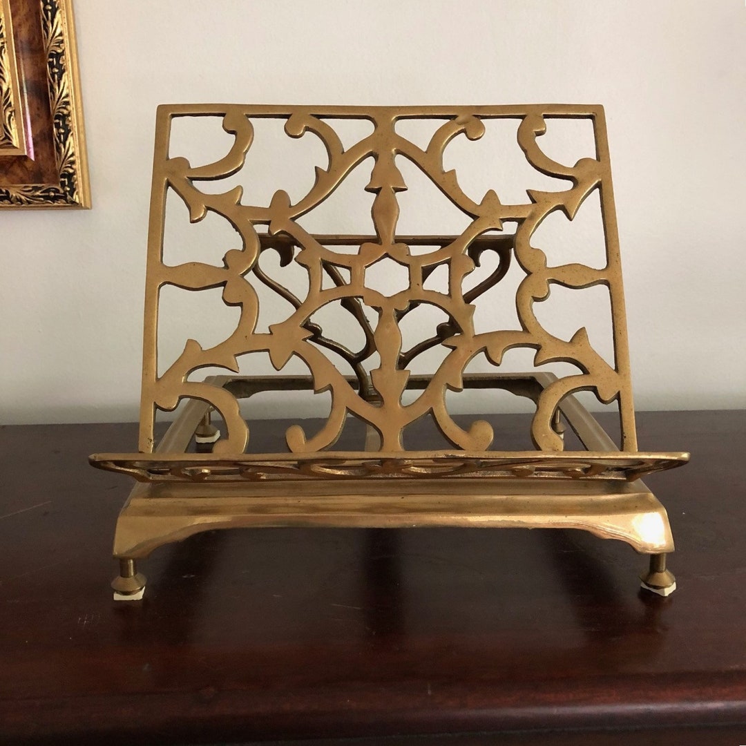 Vintage Brass Book Display Stand - Etsy Canada
