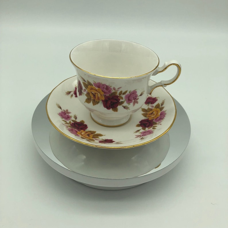 Vintage Queen Anne Tea Cup and Saucer With Roses England - Etsy
