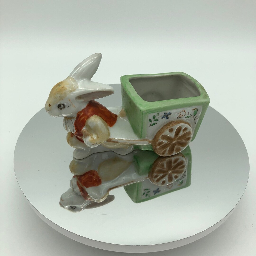 Vintage Rabbit Figurine Pulling Cart Made in Occupied Japan - Etsy