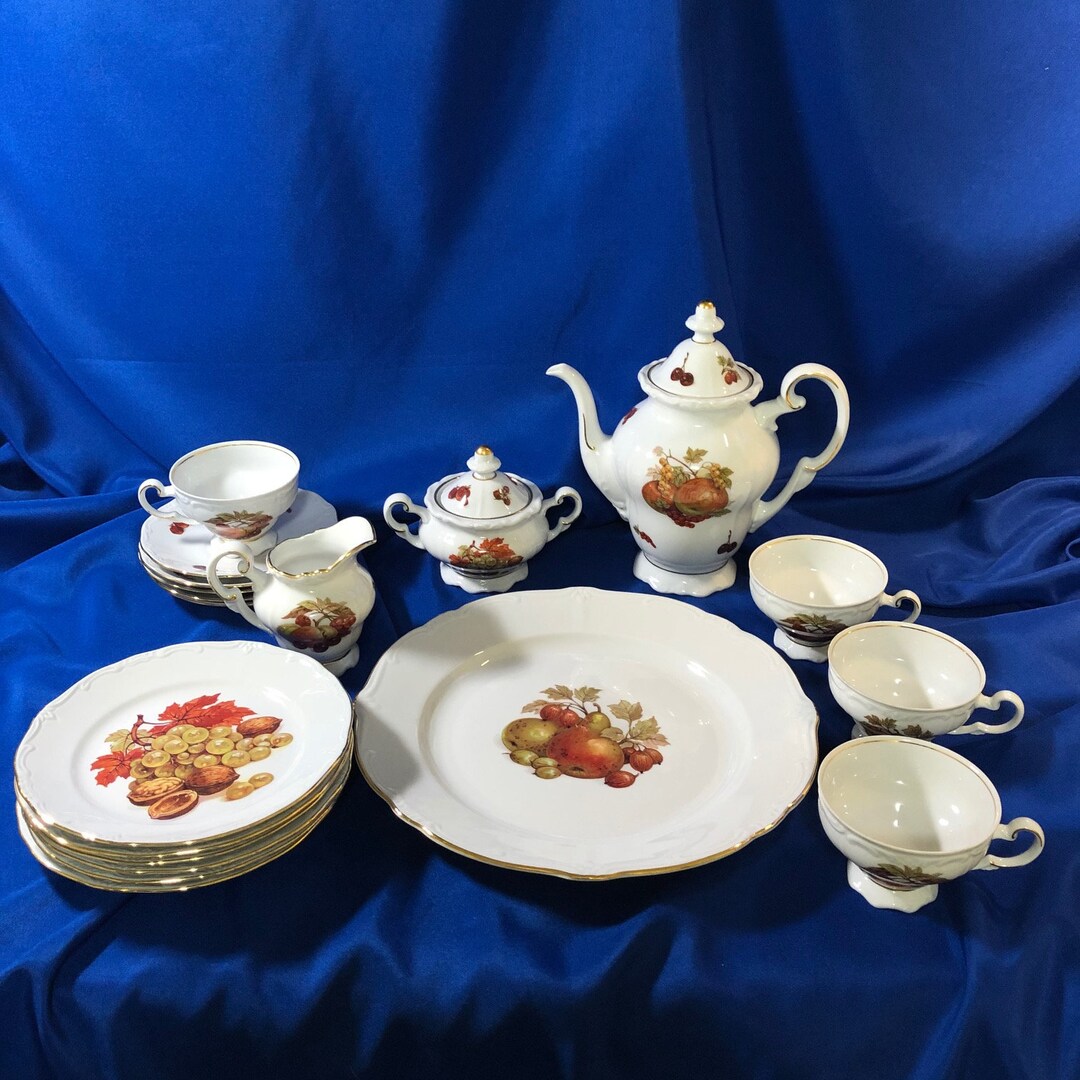 Beautiful Weimar Fruit and Nut Porcelain Tea Set Made in - Etsy