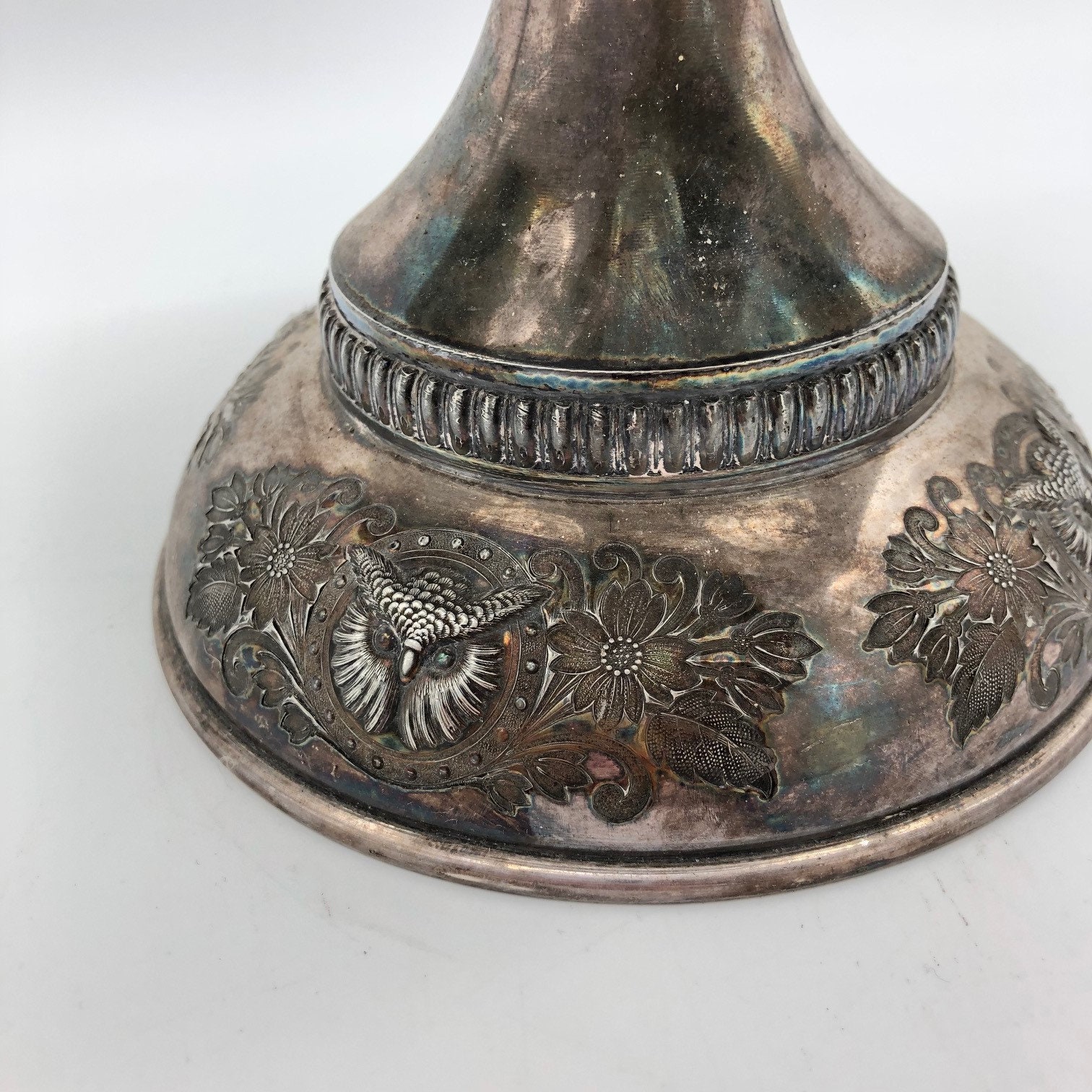 RARE LARGE Antique Condiment Cruet Set With Owl Accent by Simpson, Hall ...