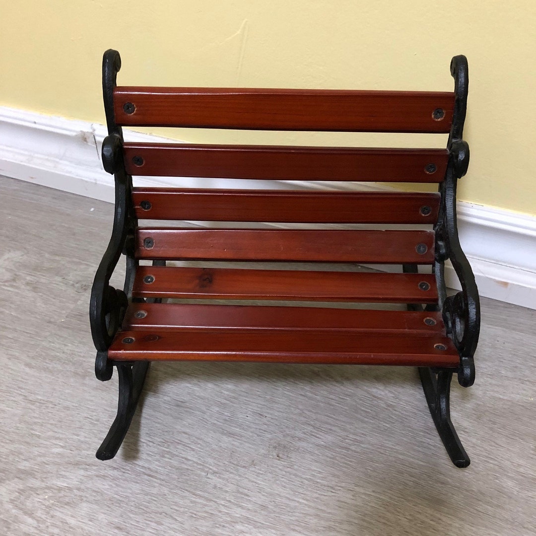 Vintage Miniature Cast Iron Bench Rocker - Etsy Canada