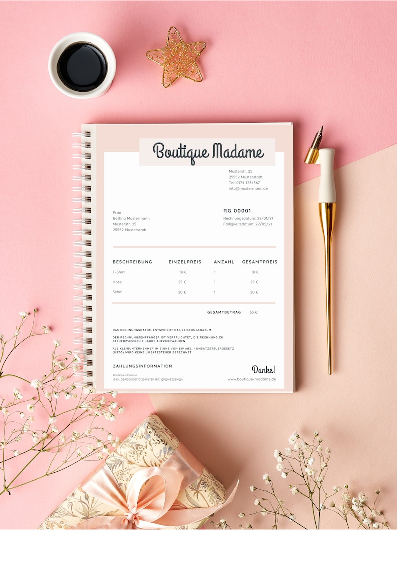 Invoice Template Small Business Correct Invoice German Digital Canva ...