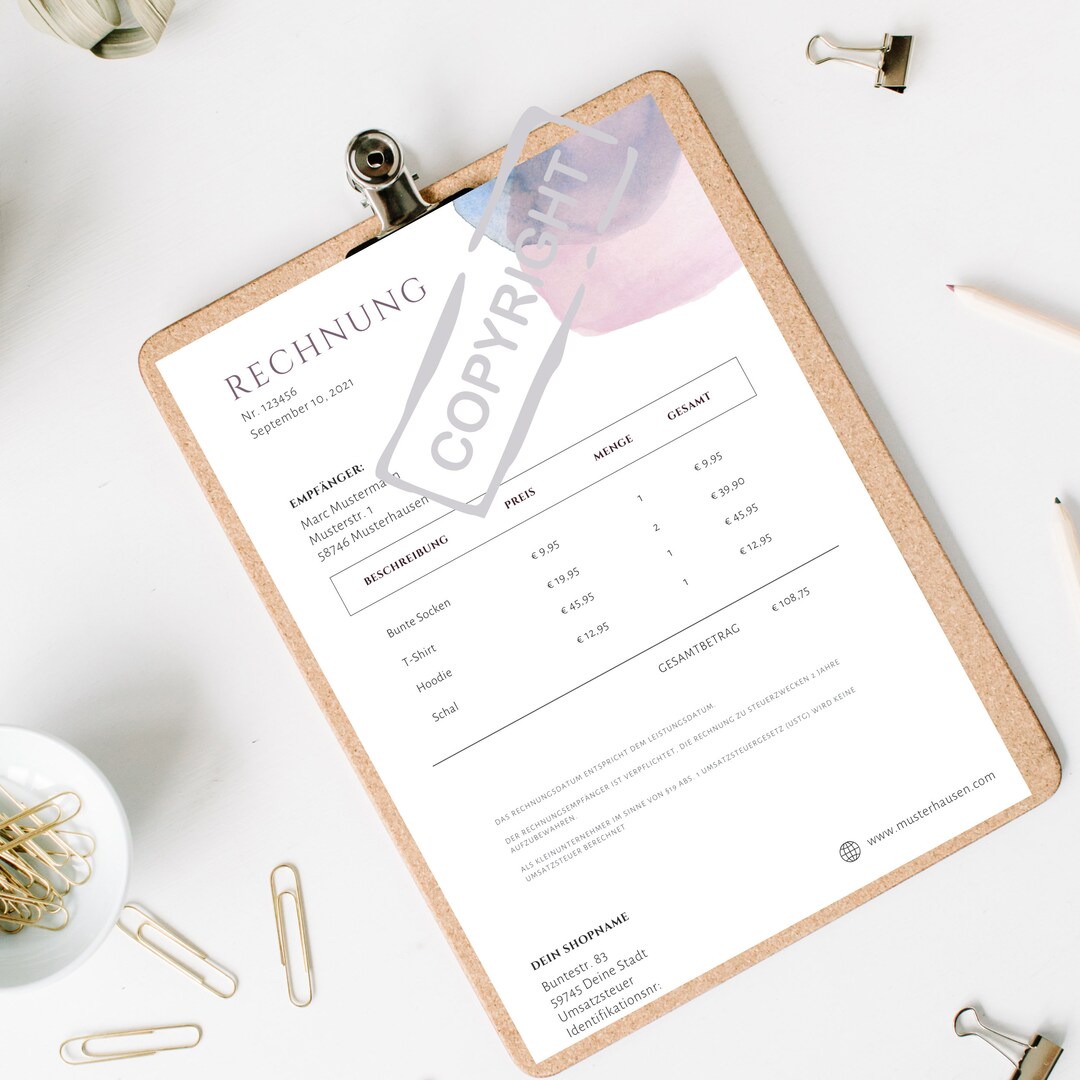 Invoice Template Small Business Correct Invoice German Digital Canva ...