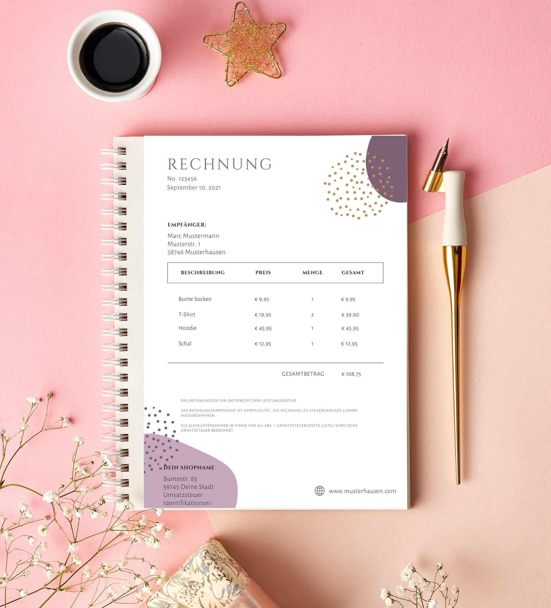 Invoice Template Small Business Correct Invoice German Digital Canva ...