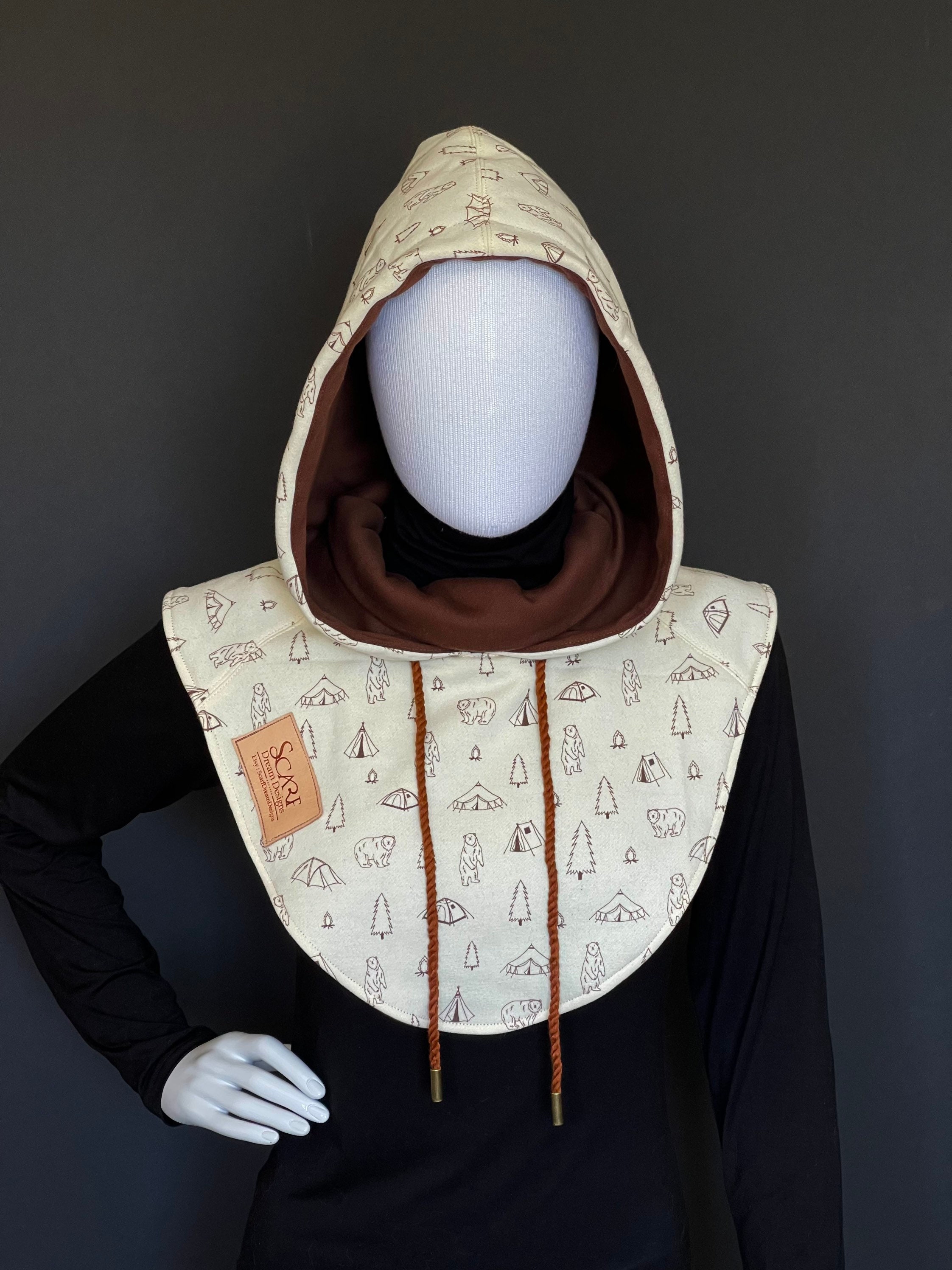 Hooded Scarf Cotton Hood Balaclava Hat Warm Cowl Hood Gift - Etsy