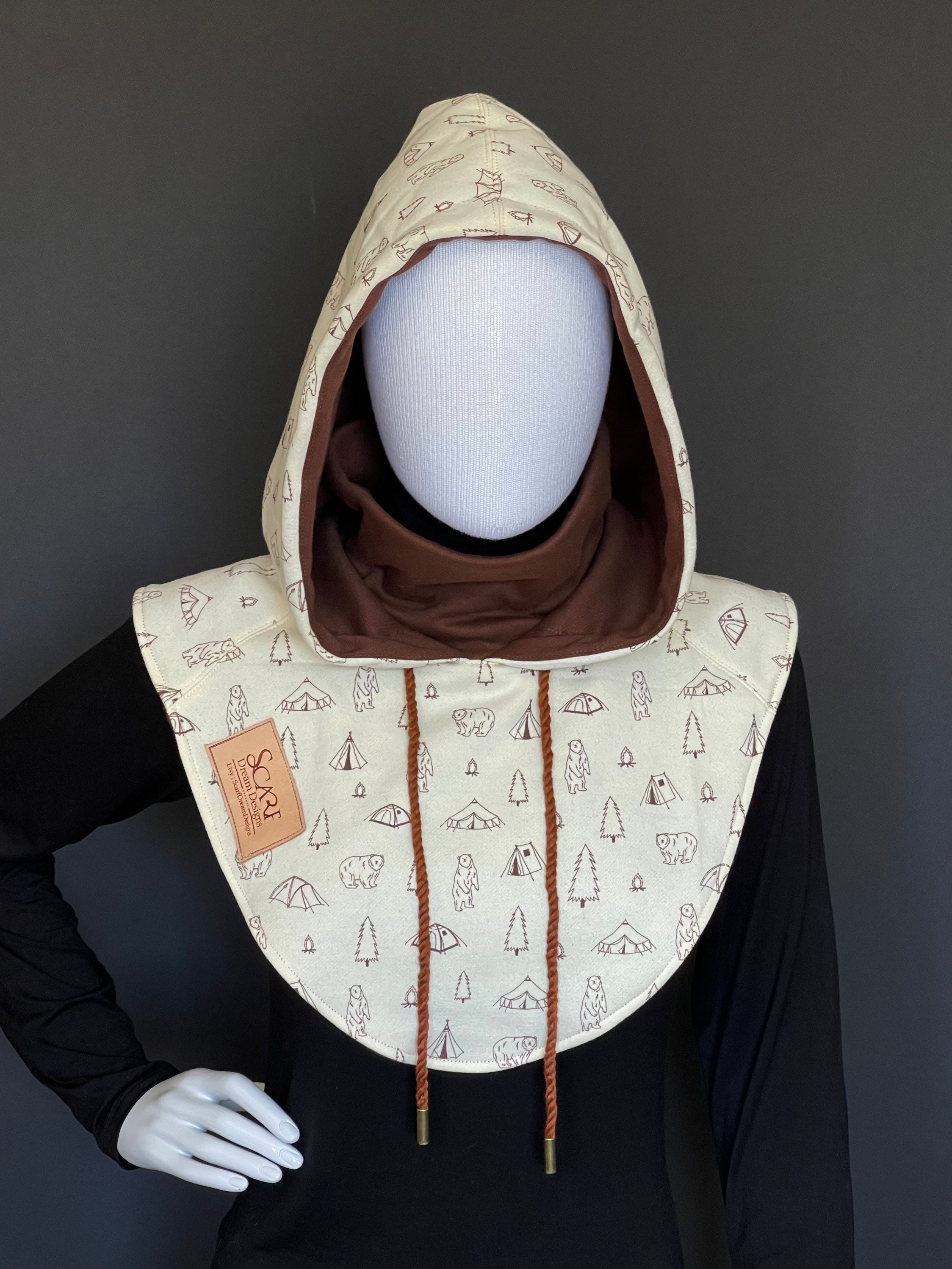 Hooded Scarf, Cotton Hood Balaclava Hat, Warm Cowl Hood, Gift for Her ...