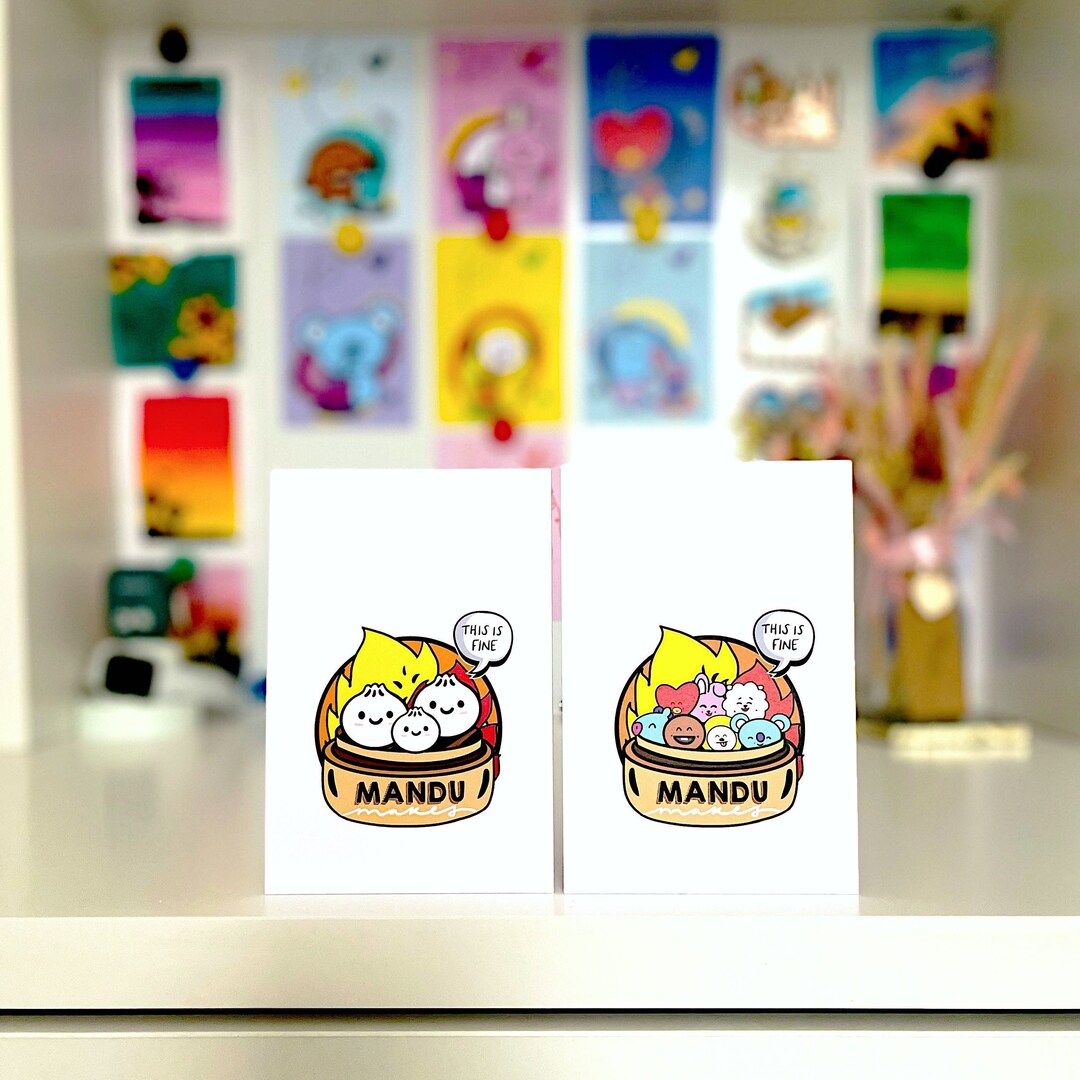 Individual BTS BT21 Characters Fire Meme Print Postcard - Etsy