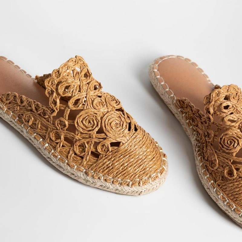 Woven Straw Shoes - Etsy