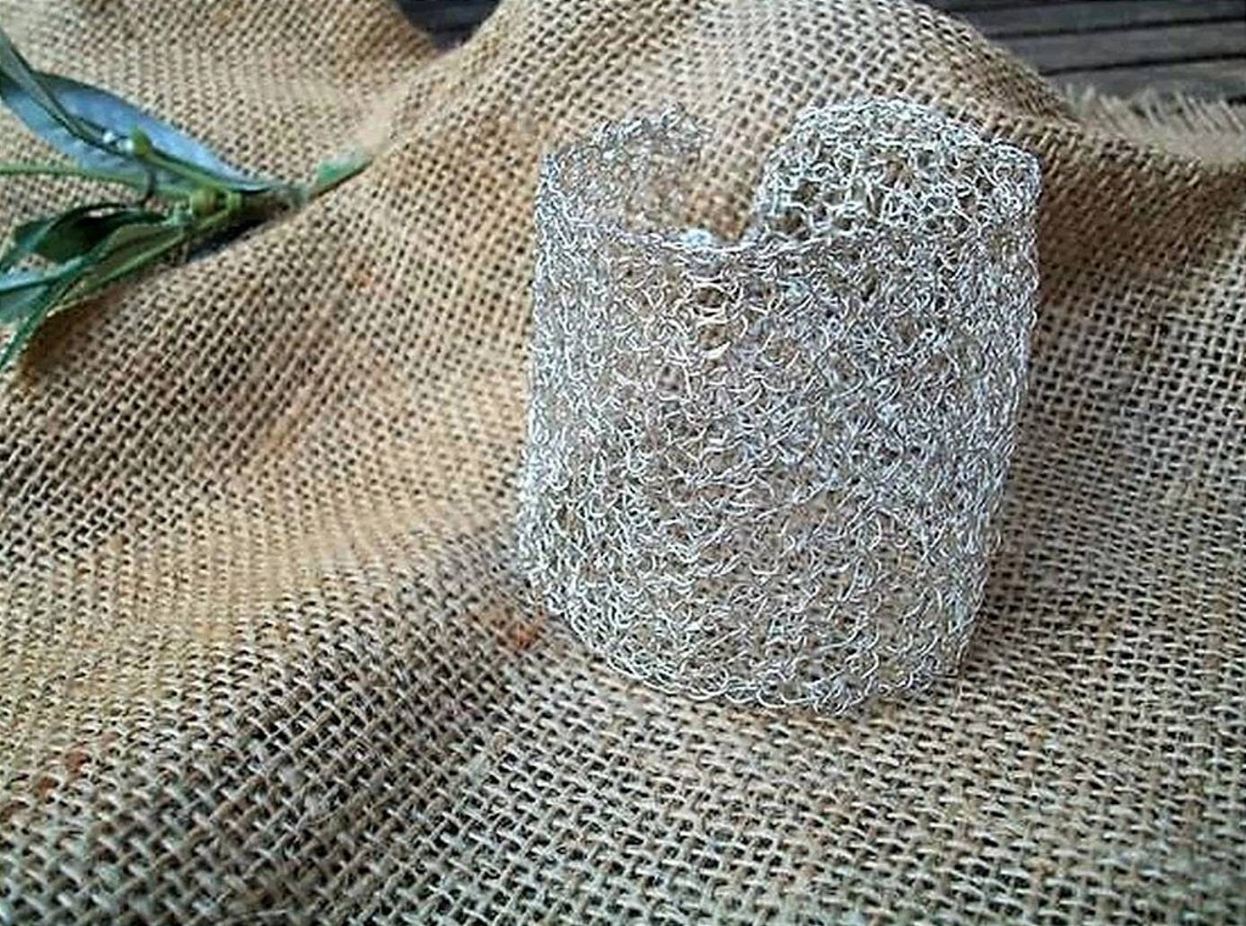 Silver Crochet Cuff Wire Crochet Bracelet Silver Knitted Bracelet ...