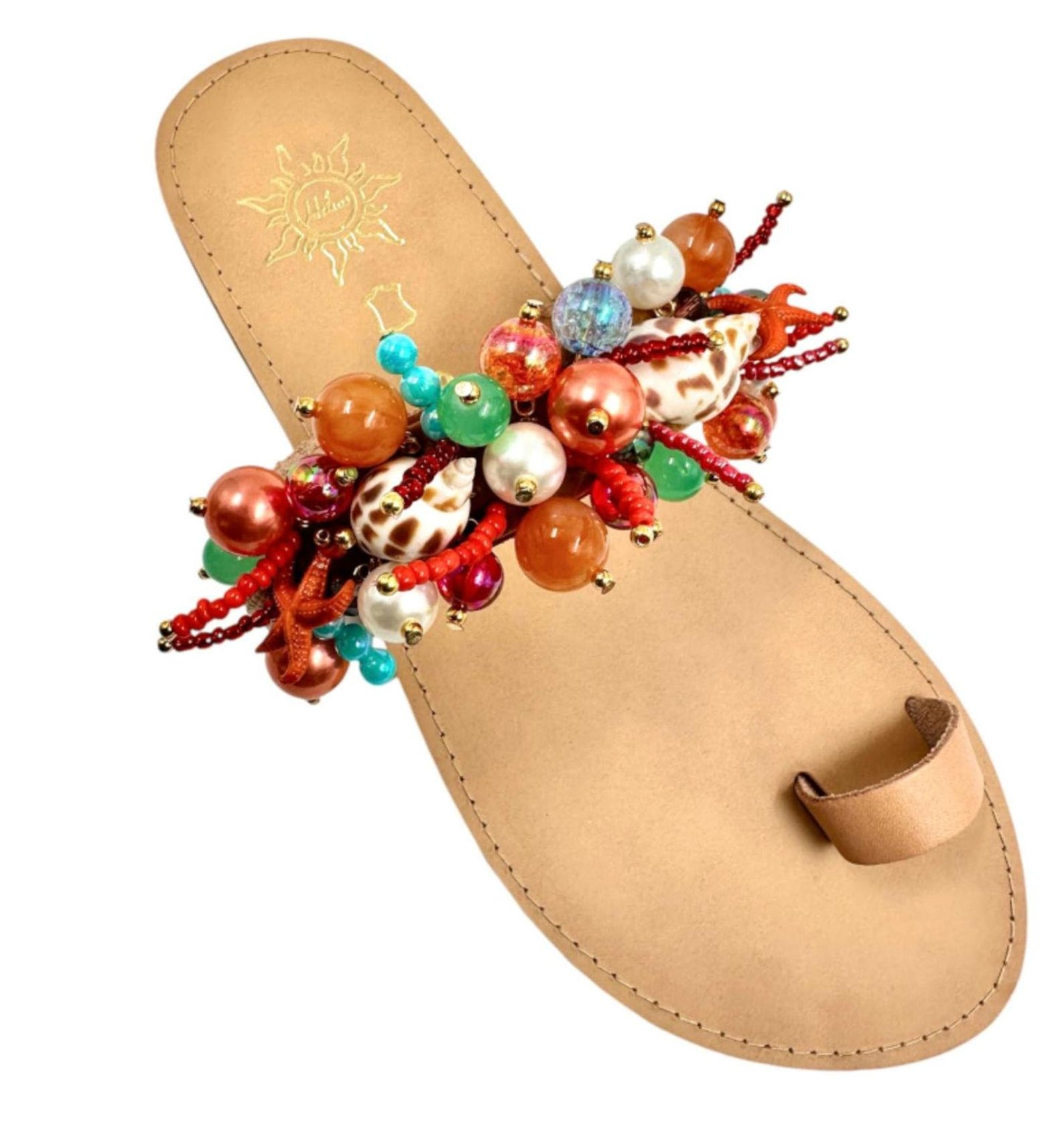 Bridal Toe Ring Sandals Seashell Sandals Decorated Flat Sandals Summer ...