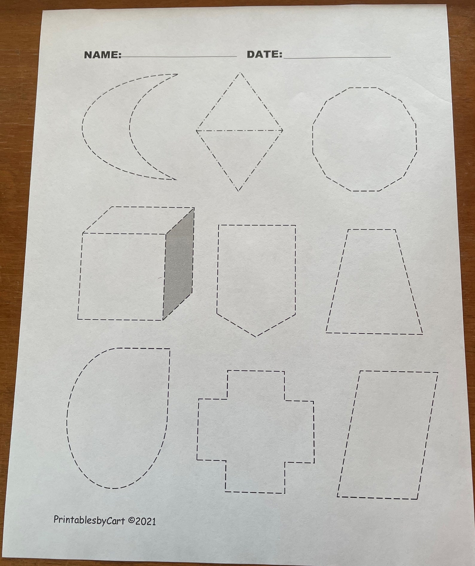 Traceable Shapes Set, Printable Shapes, Pre-k/homeschool Shapes Set ...