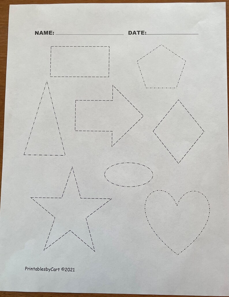 Traceable Shapes Set, Printable Shapes, Pre-k/homeschool Shapes Set ...