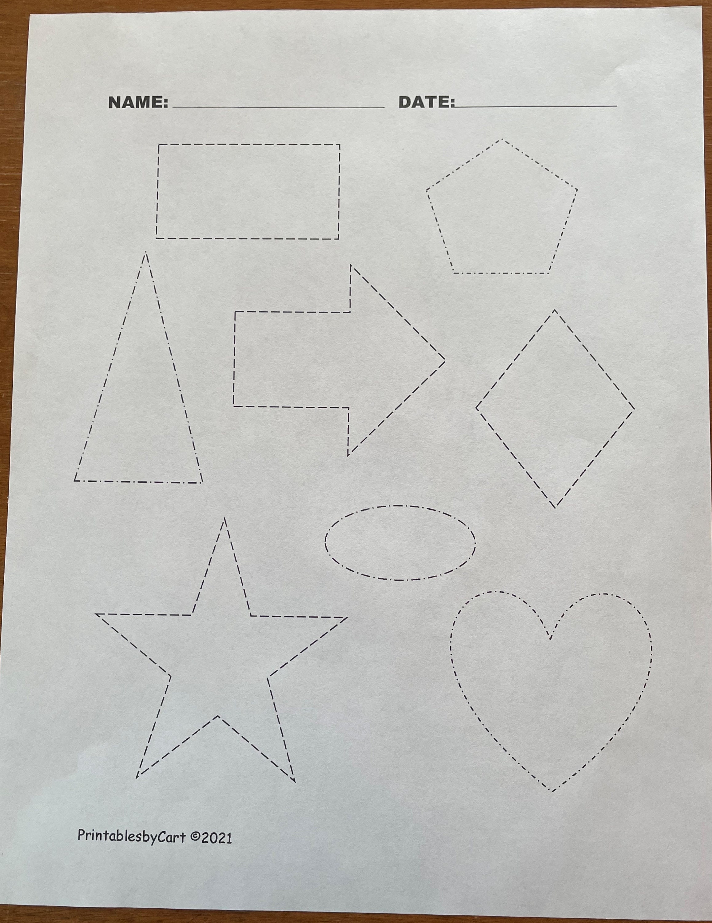 Traceable Shapes Set, Printable Shapes, Pre-k/homeschool Shapes Set ...