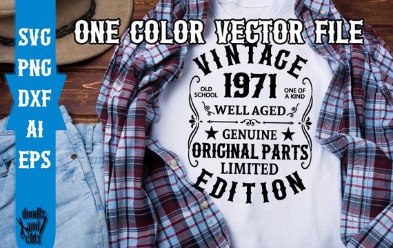Vintage 1971 Svg 5 Files Types Included instant Download | Etsy