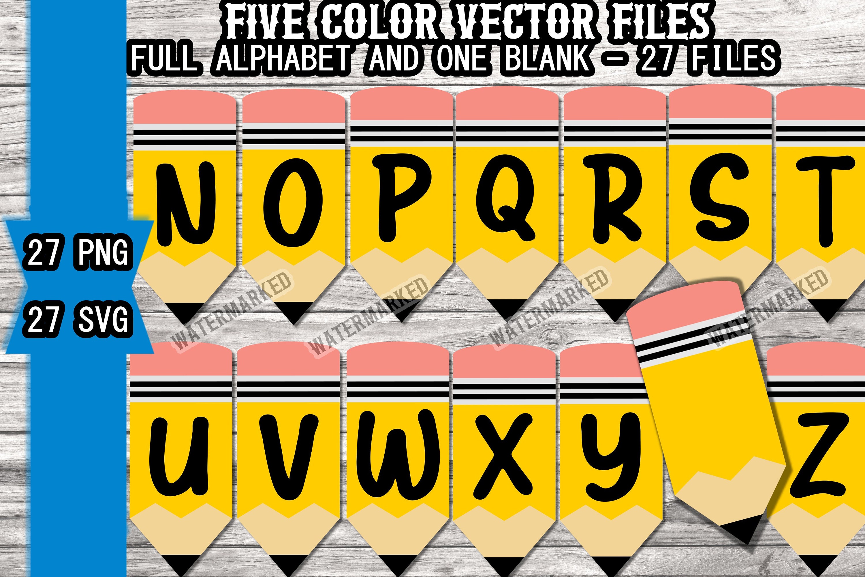 Pencil Svg Files Pencil Alphabet Svg Files Full Pencil - Etsy