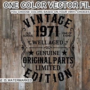 Vintage 1971 Svg 5 Files Types Included instant Download - Etsy