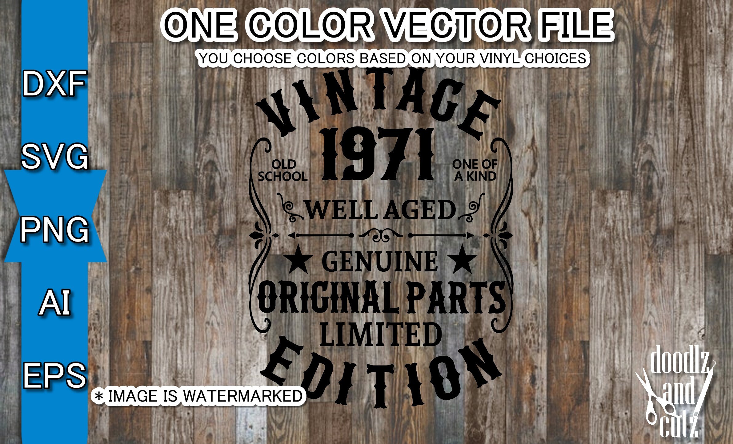 Vintage 1971 Svg 5 Files Types Included instant Download | Etsy