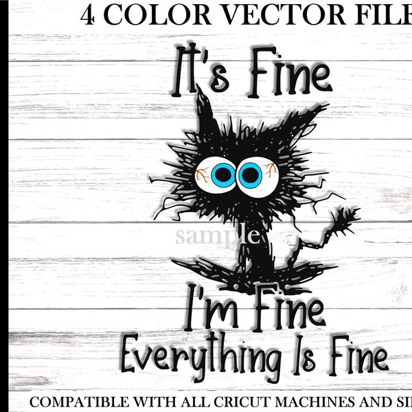 Frazzled Cat Svg - Etsy