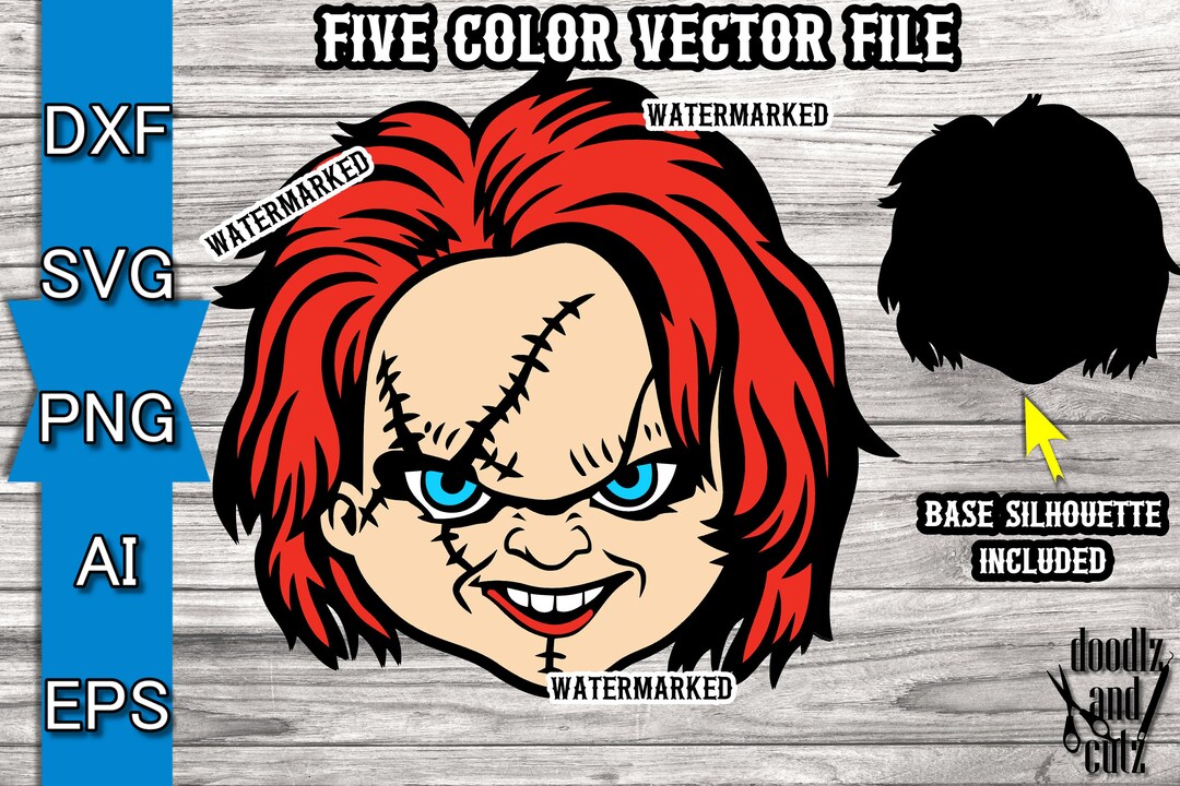 Chucky Svg High Quality File Child's Play Svg Good Guys SVG 2 Separate Files 1 Colored Face & 1 ...