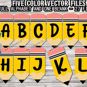 Pencil Svg Files Pencil Alphabet Svg Files Full Pencil - Etsy Canada