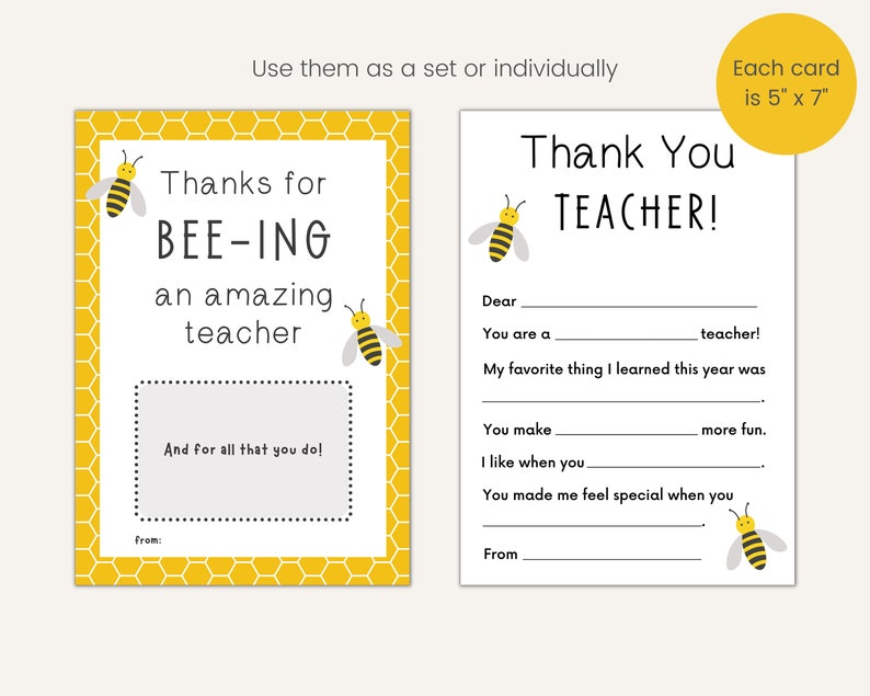 Teacher Appreciation PRINTABLE Gift Card Holder End of Year - Etsy