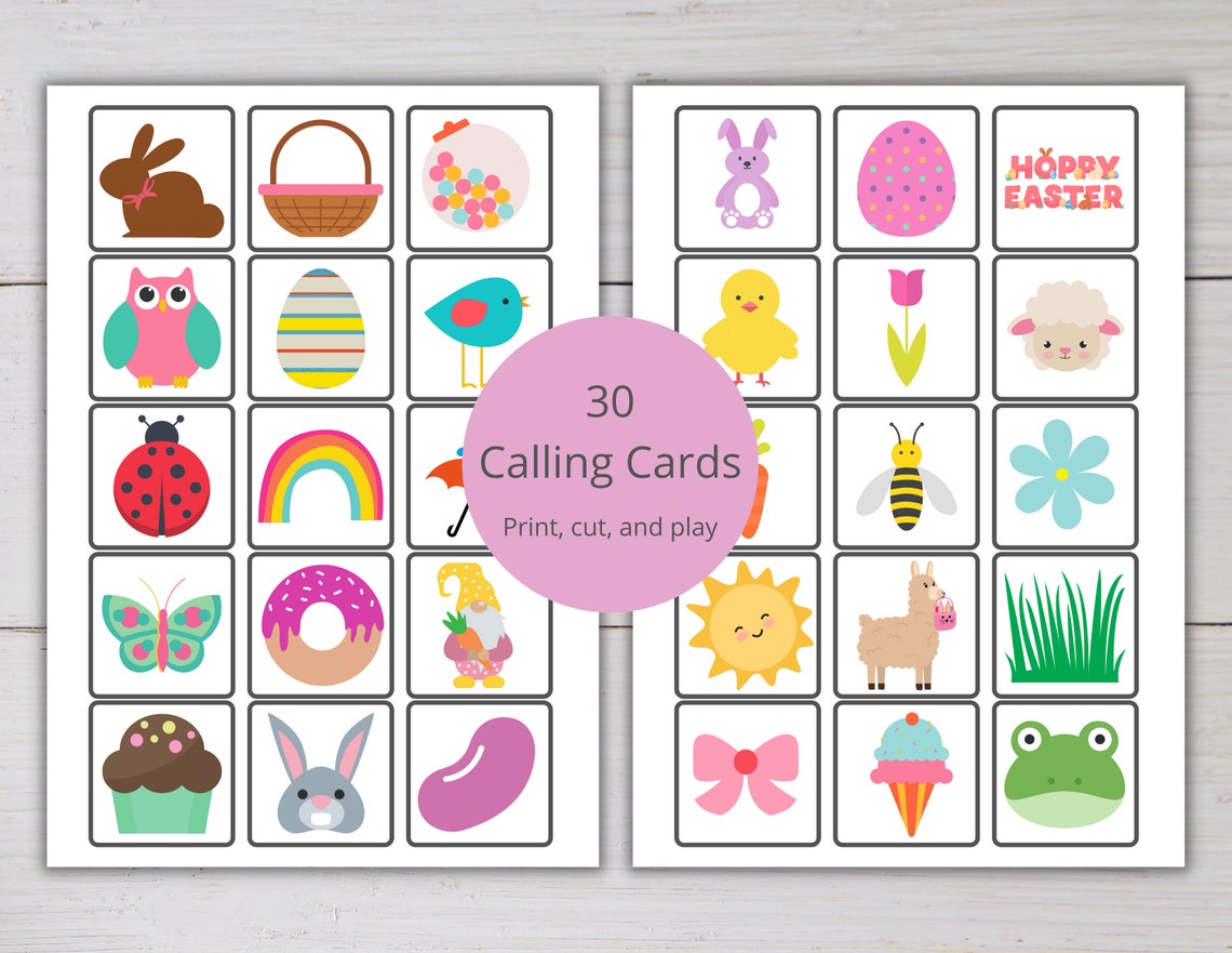 Easter Bingo, Printable Easter Games, Spring Bingo Cards, Kids Easter ...