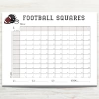 50 Square Football Pool Template: Fundraiser Game (printable PDF) - Etsy