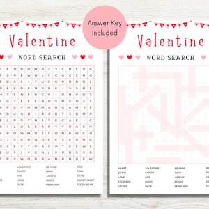 Valentine's Day Word Search Printable Game, Printable Valentine's Day ...