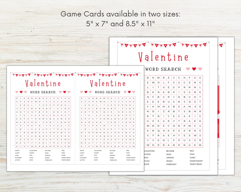 Valentine's Day Word Search Printable Game, Printable Valentine's Day ...