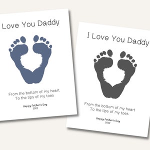 Father's Day Handprint Art Printable I Love You Daddy - Etsy