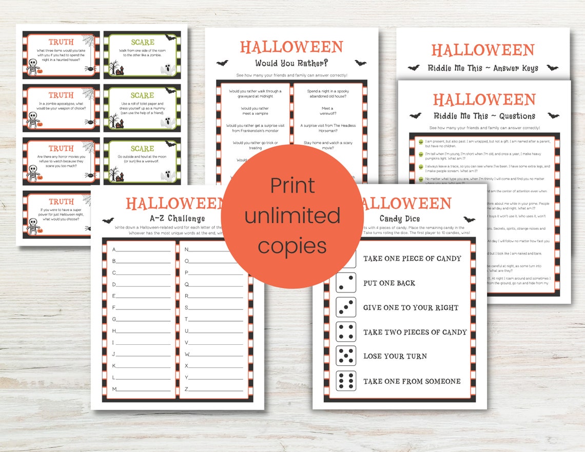 Halloween Game Bundle Printable Halloween Party Games - Etsy