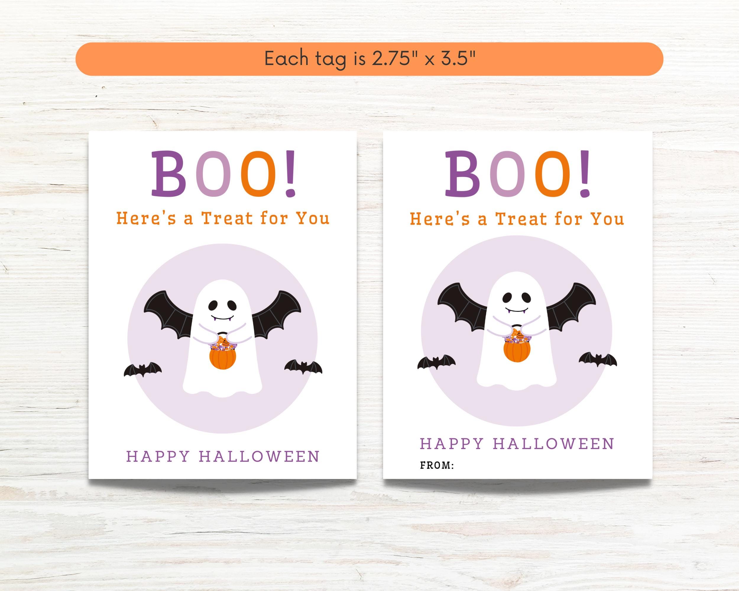 Boo Here's a Treat for You Tag Printable, Boo Bag Tag, Halloween Treat ...