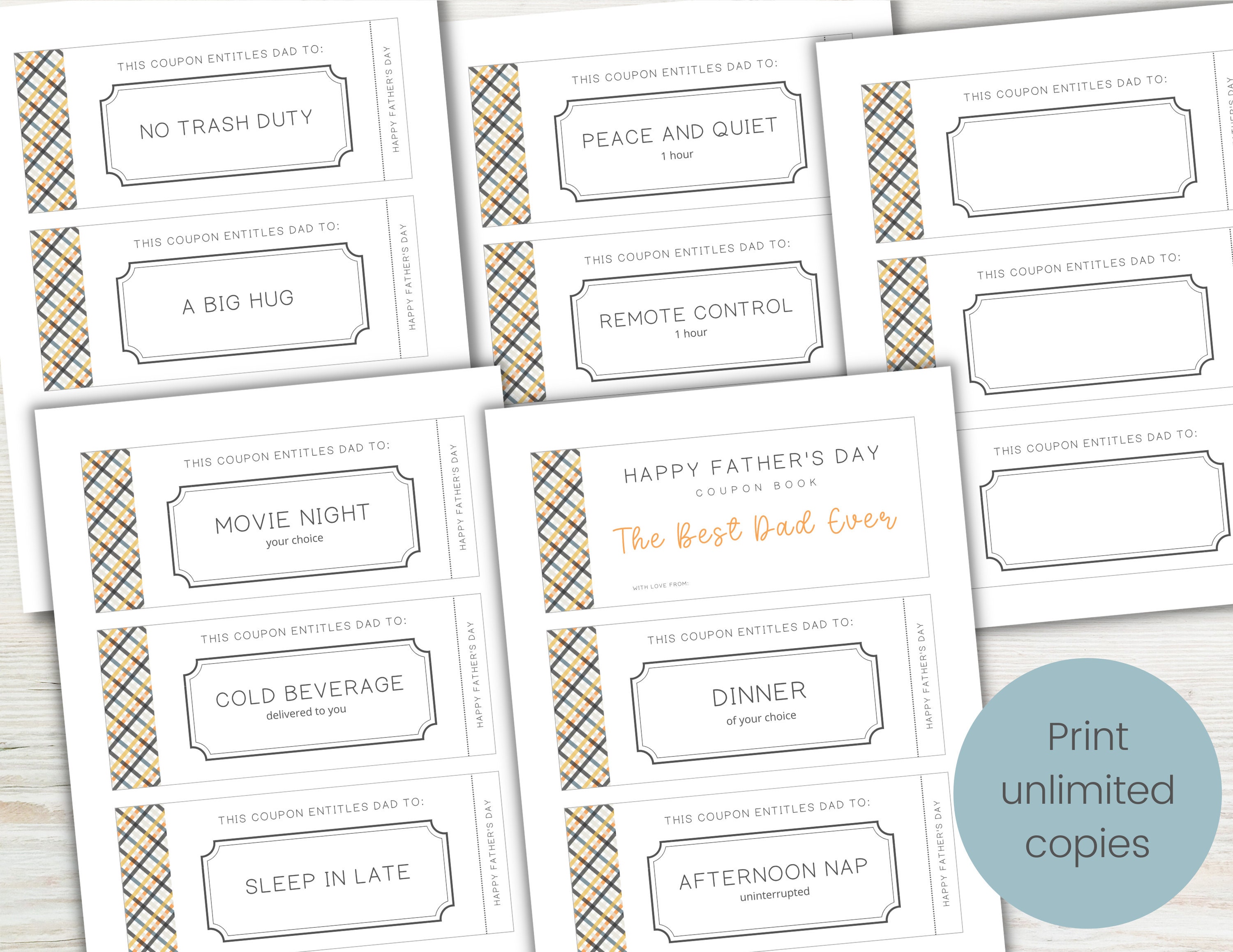 Father's Day Coupon Book Father's Day Coupons - Etsy