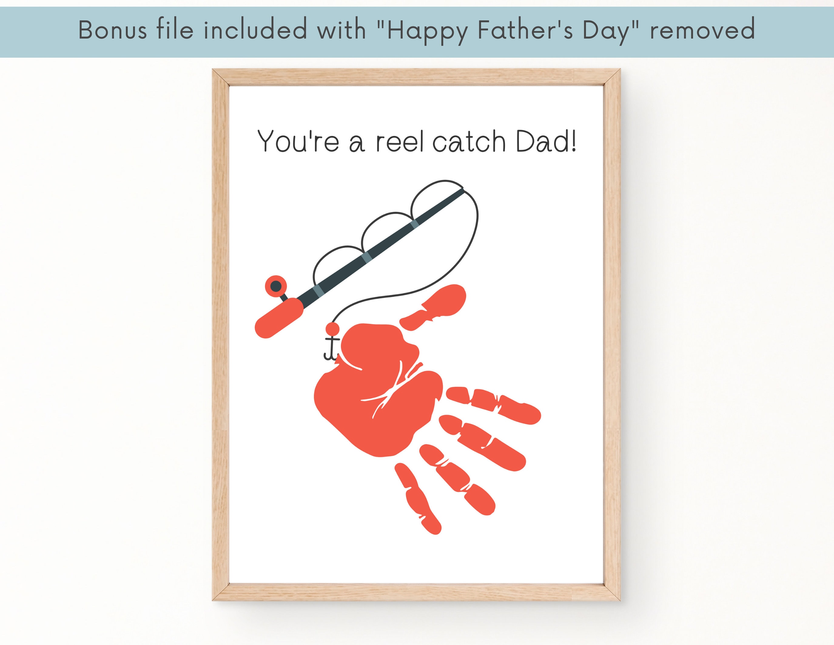 Father's Day Handprint Art Printable, You're a Reel Catch, Boating ...