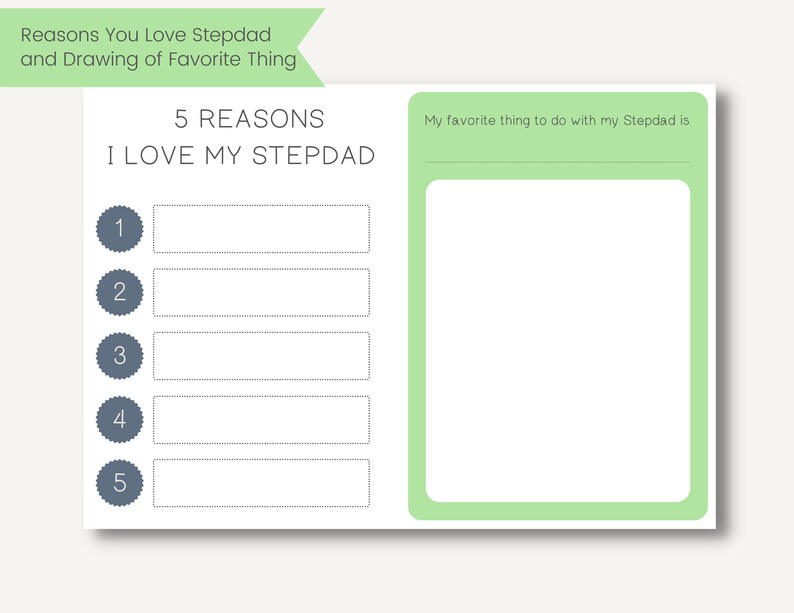 All About My Stepdad Printable Book All About Dad Fathers - Etsy