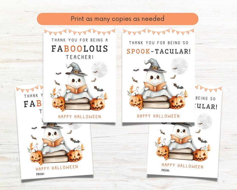 Faboolous Teacher Tag Printable, Spooktacular Teacher, Faboolous Ghost ...