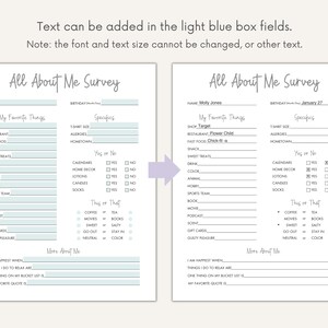 All About Me Survey Editable Printable, Getting to Know You, Coworker ...