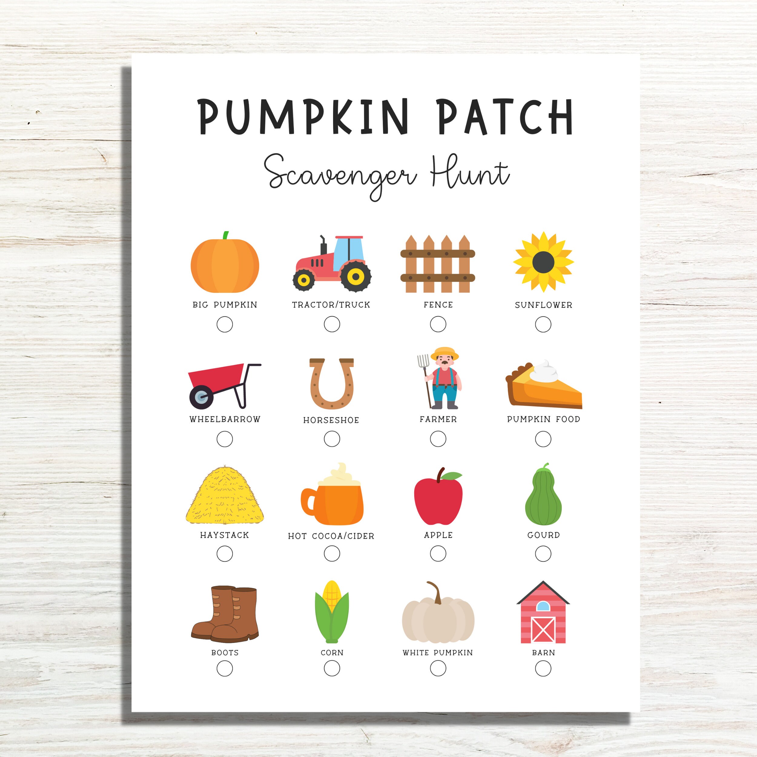 Pumpkin Patch Scavenger Hunt for Kids Printable, Indoor Outdoor Hunt ...