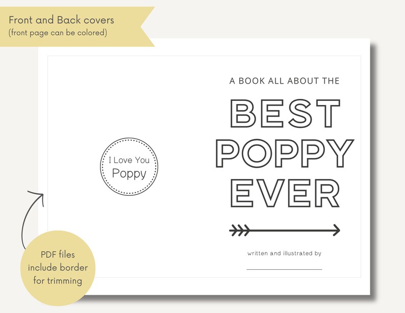 All About My Poppy Printable Book, Fathers Day Questionnaire, Poppy ...