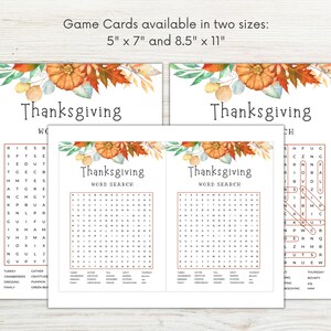 Thanksgiving Word Search Game, Thanksgiving Printable Games ...
