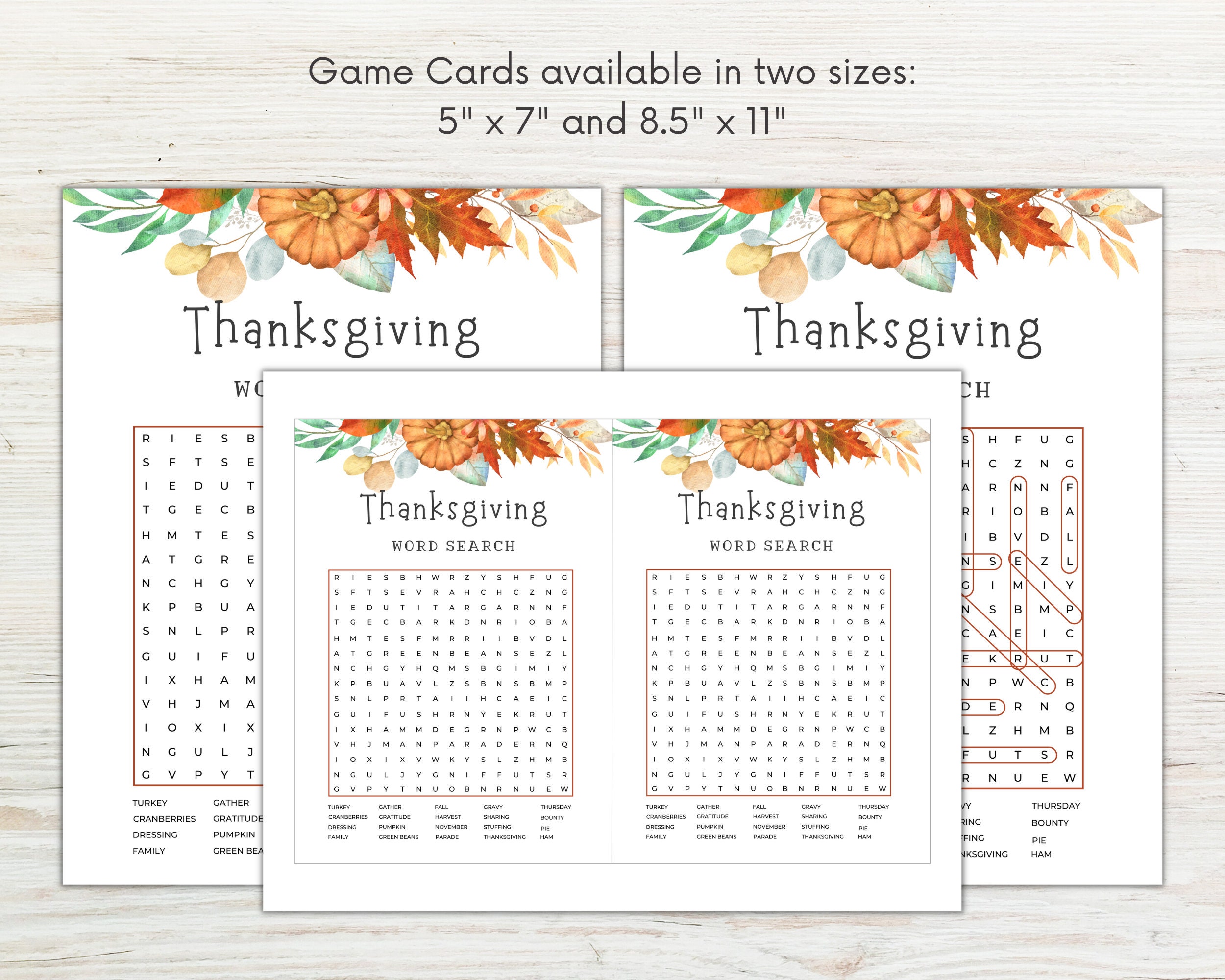 Thanksgiving Word Search Game, Thanksgiving Printable Games ...