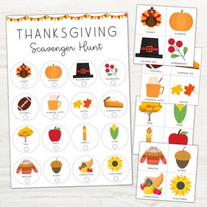 Thanksgiving Scavenger Hunt Printable for Kids, Indoor Outdoor ...